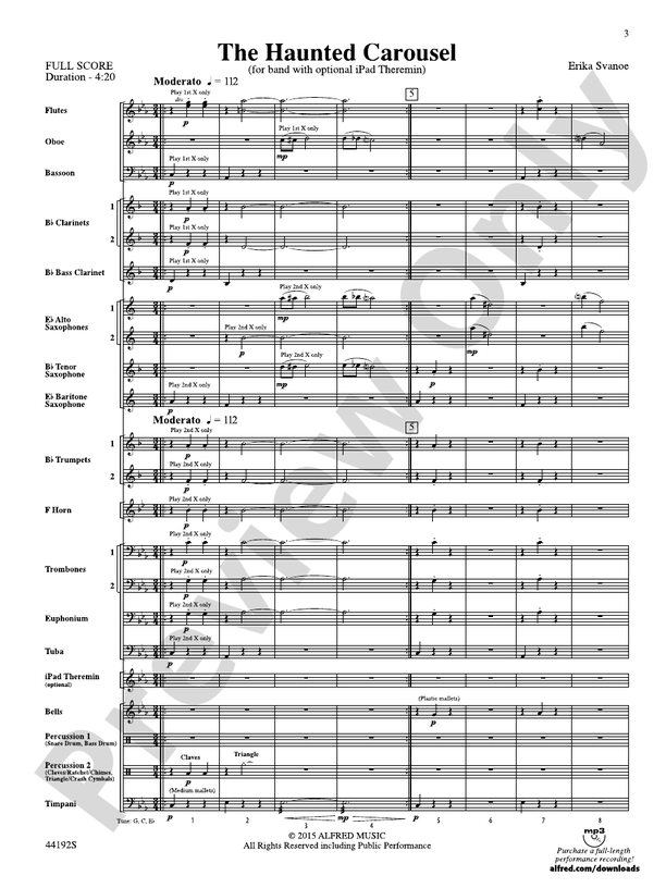 The Haunted Carousel: Score: Concert Band Score - Digital Sheet Music ...