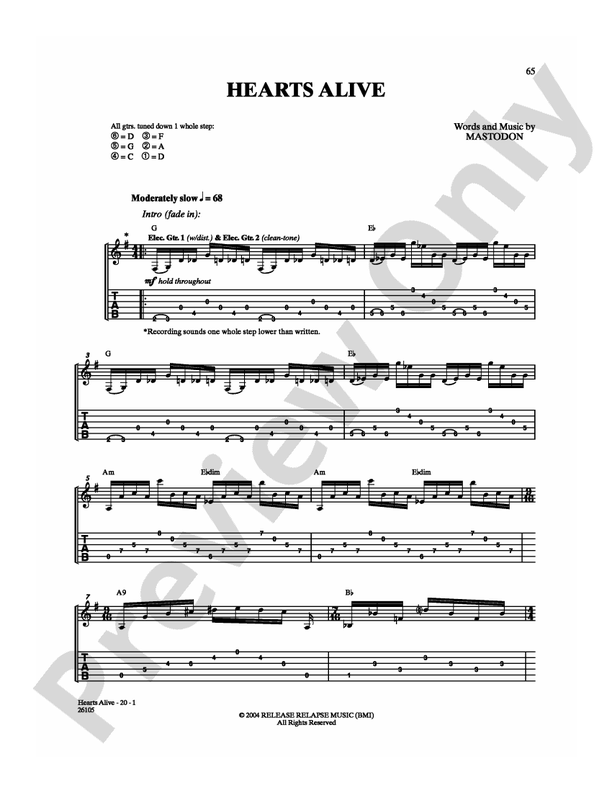 Hearts Alive: Guitar TAB: Mastodon - Digital Sheet Music Download