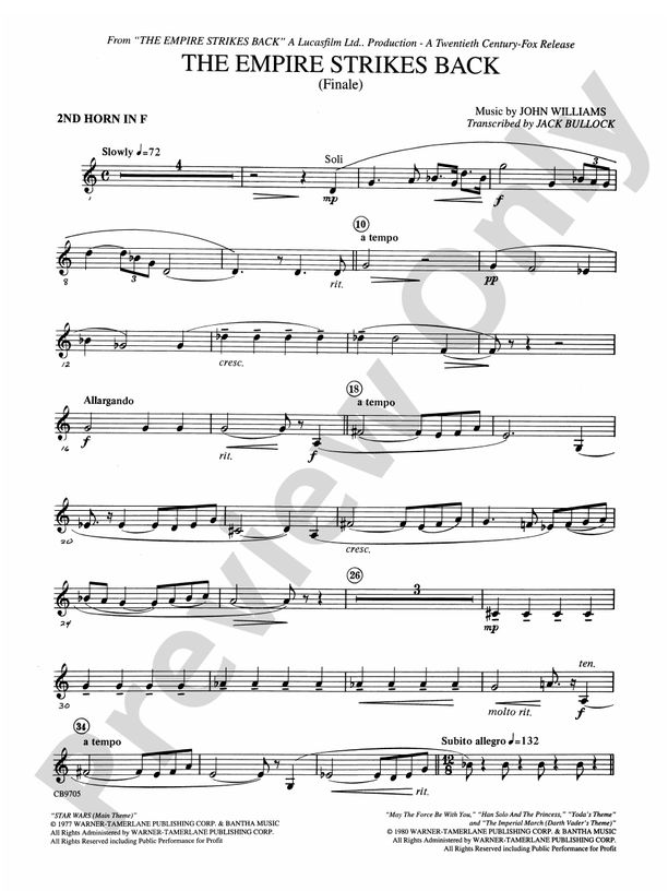 The Empire Strikes Back (Finale): 2nd F Horn: 2nd F Horn Part - Digital ...
