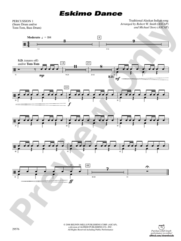 Eskimo Dance: 1st Percussion: 1st Percussion Part - Digital Sheet Music ...