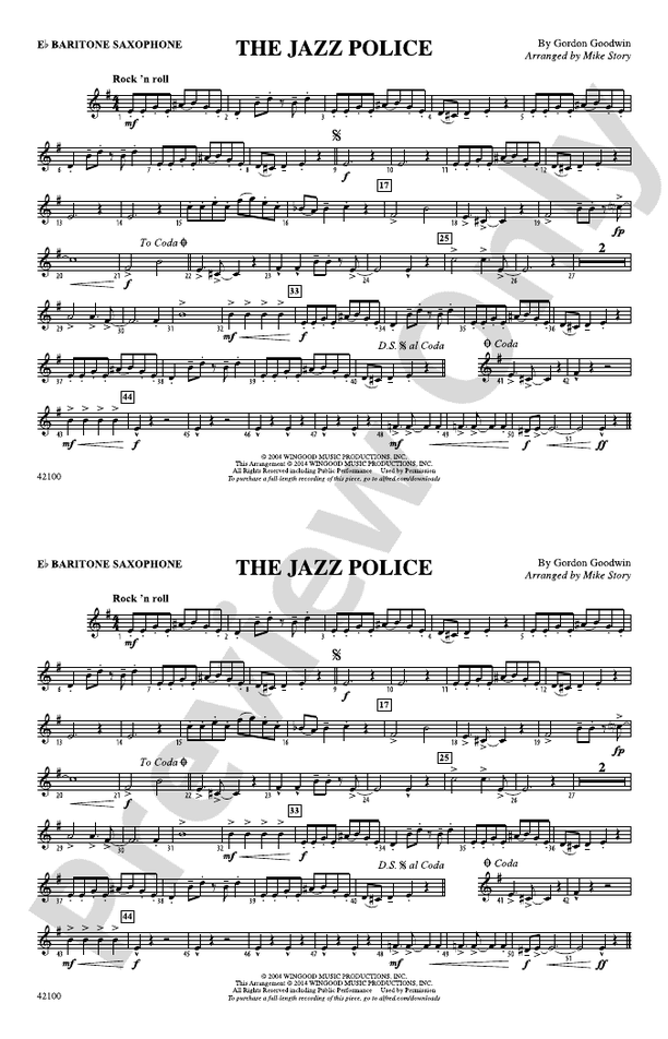 The Jazz Police: E-flat Baritone Saxophone: E-flat Baritone Saxophone Part - Digital Sheet Music ...