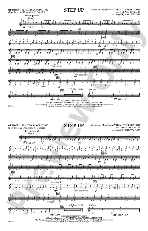 Step Up: Optional Alto Sax: Optional Alto Sax Part - Digital Sheet ...