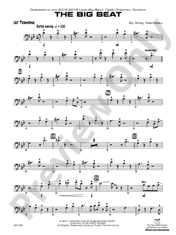 The Big Beat: 1st Trombone: 1st Trombone Part - Digital Sheet Music ...