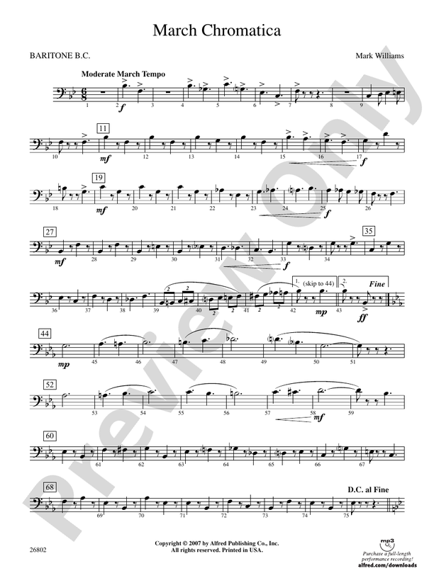 March Chromatica: Baritone B.C.: Baritone B.C. Part - Digital Sheet ...