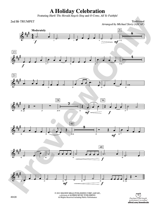 A Holiday Celebration: 2nd B-flat Trumpet: 2nd B-flat Trumpet Part - Digital Sheet Music Download