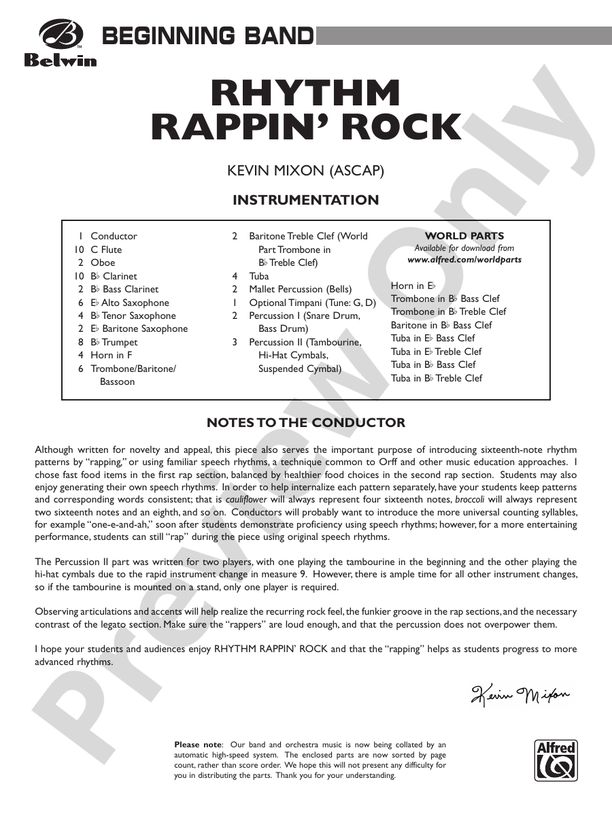 Rhythm Rappin' Rock: Score: Concert Band Score - Digital Sheet Music ...