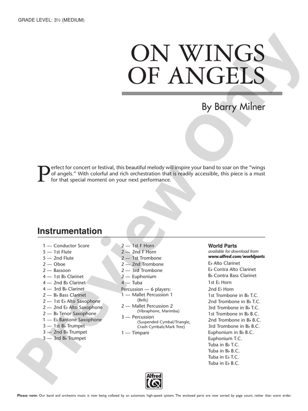 On Wings of Angels: Score: Concert Band Score - Digital Sheet Music ...