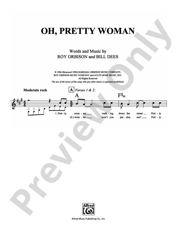 Oh, Pretty Woman: Lead Sheet: Roy Orbison - Digital Sheet Music Download