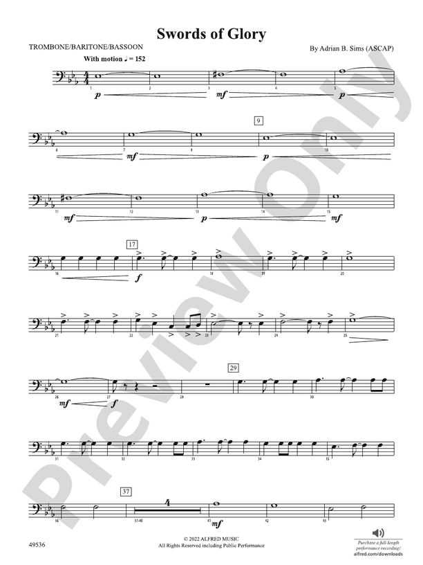 Swords of Glory: 1st Trombone: 1st Trombone Part - Digital Sheet Music ...