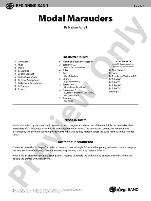 Modal Marauders: Score: Concert Band Score - Digital Sheet Music Download