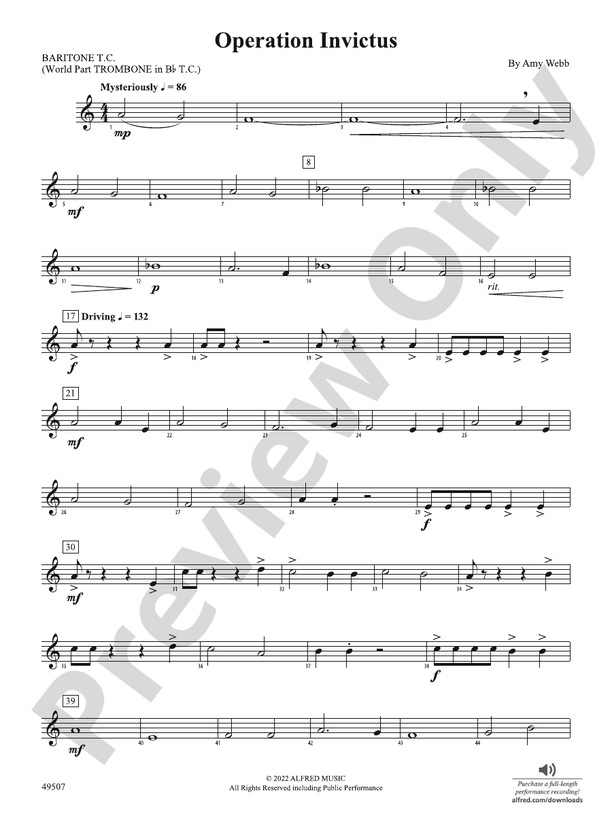 Operation Invictus: Baritone T.C.: Baritone T.C. Part - Digital Sheet ...