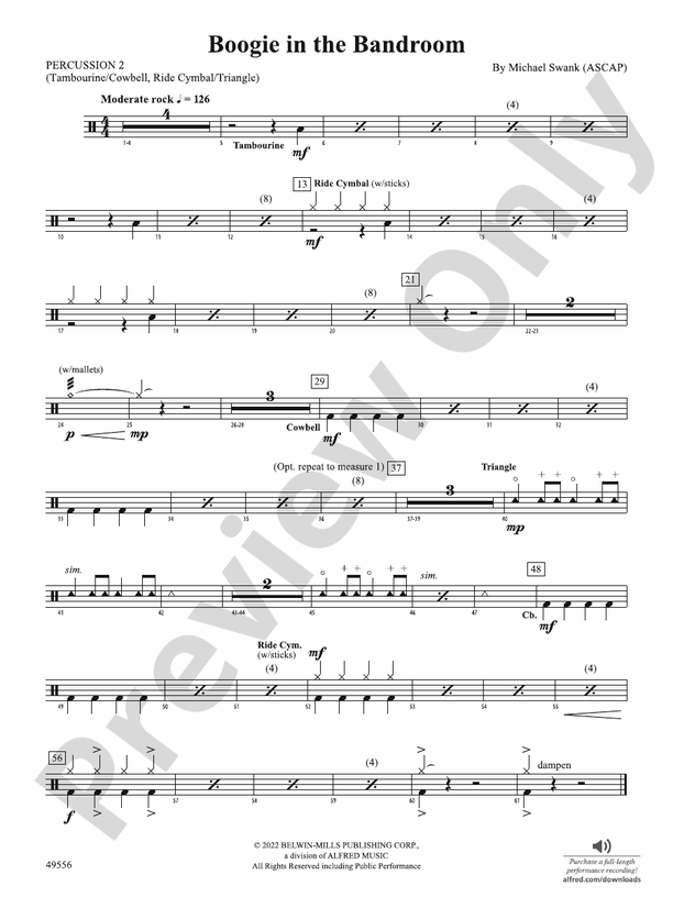 Boogie in the Bandroom: 2nd Percussion: 2nd Percussion Part - Digital ...