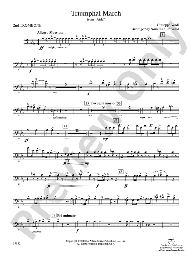 Triumphal March (from Aida): 2nd Trombone: 2nd Trombone Part - Digital ...