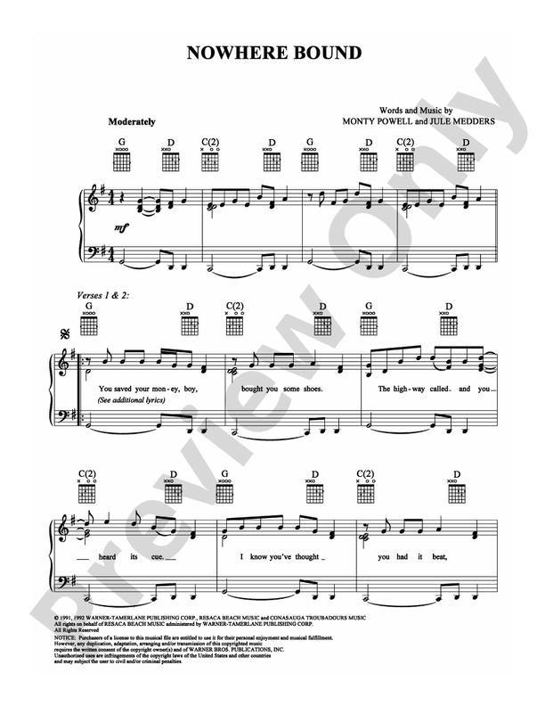 Nowhere Bound: Piano/Vocal/Chords: Diamond Rio - Digital Sheet Music Download