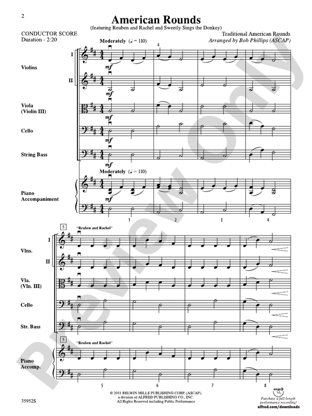 American Rounds: Score: String Orchestra Score - Digital Sheet Music ...