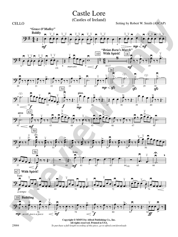 Castle Lore: Cello: Cello Part - Digital Sheet Music Download