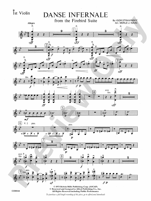 Danse Infernale: 1st Violin: 1st Violin Part - Digital Sheet Music Download