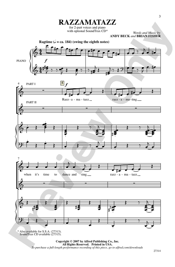 Razzamatazz: 2-Part Choral Octavo: Andy Beck - Digital Sheet Music Download