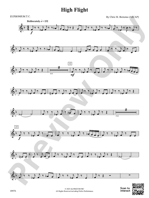 High Flight: Baritone T.C.: Baritone T.C. Part - Digital Sheet Music ...