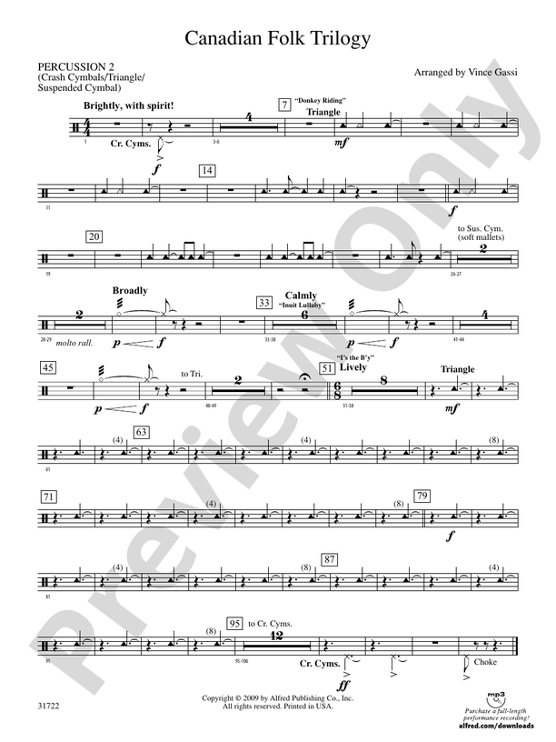 Canadian Folk Trilogy: 2nd Percussion: 2nd Percussion Part - Digital ...