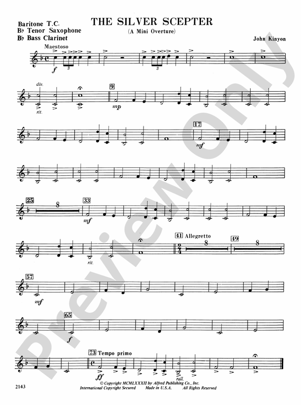 The Silver Scepter: Baritone T.C.: Baritone T.C. Part - Digital Sheet ...