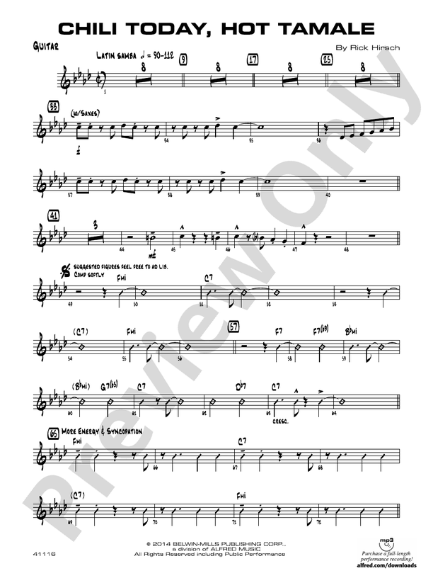 Chili Today, Hot Tamale: Guitar: Guitar Part - Digital Sheet Music Download