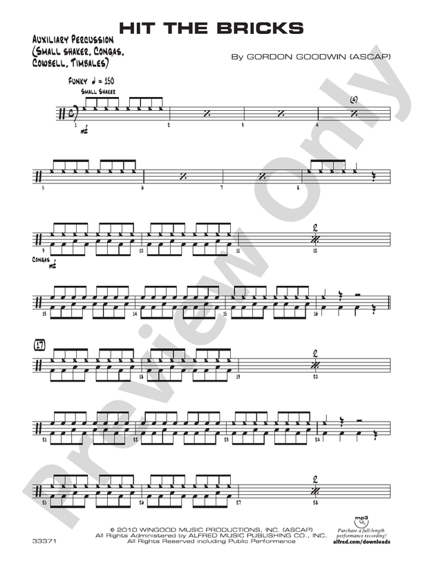 Hit the Bricks: Auxiliary Percussion: Auxiliary Percussion Part - Digital Sheet Music Download