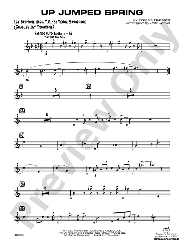 Up Jumped Spring: Baritone T.C.: Baritone T.C. Part - Digital Sheet Music Download