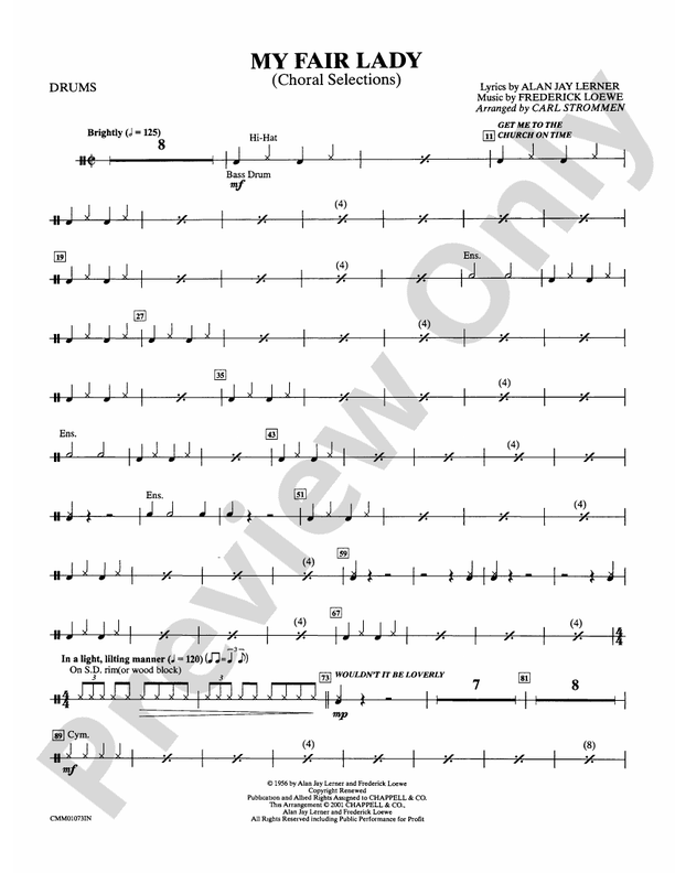 My Fair Lady (Choral Selections): Drums: Drums Part - Digital Sheet ...