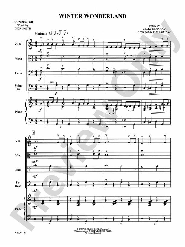 Winter Wonderland: Score: String Orchestra Score - Digital Sheet Music ...