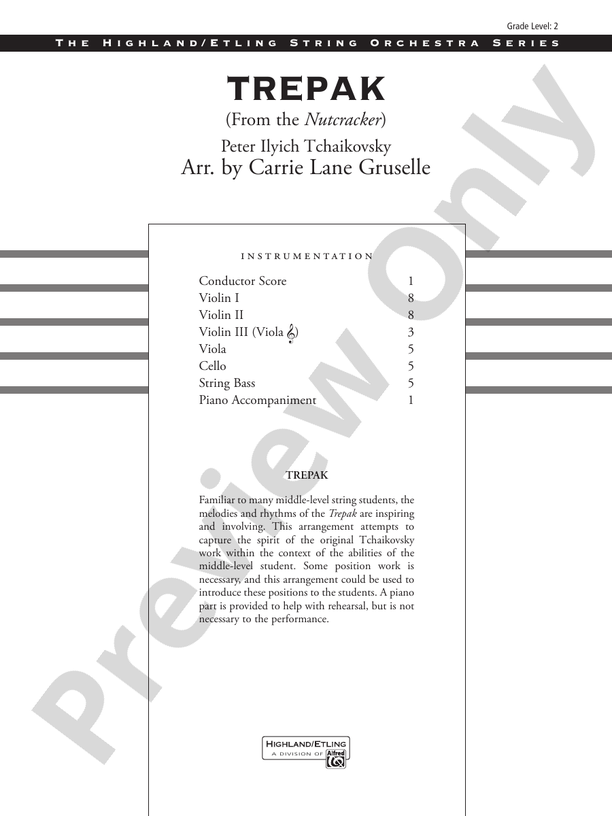 Trepak: Score: String Orchestra Score - Digital Sheet Music Download