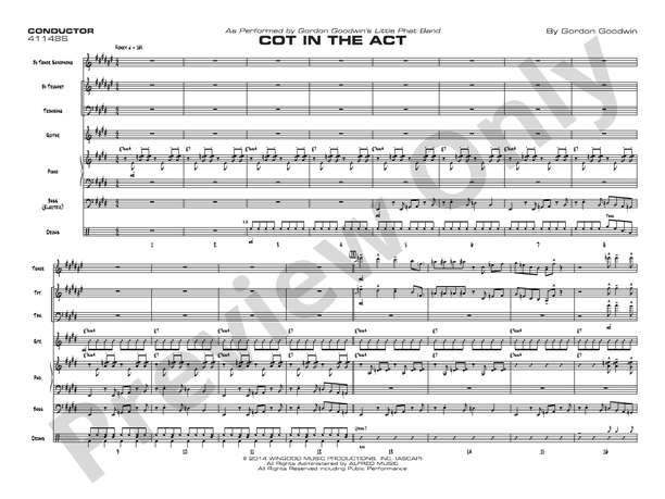 Cot in the Act: Score: Jazz Ensemble Score - Digital Sheet Music Download