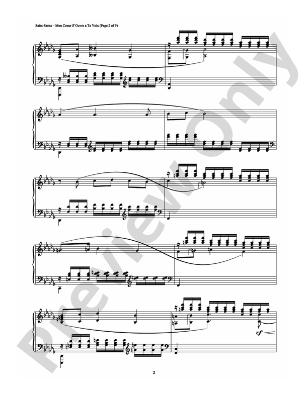 Mon Coeur S'Ouvre a Ta Voix: Piano: Camille Saint-Saens - Digital Sheet ...