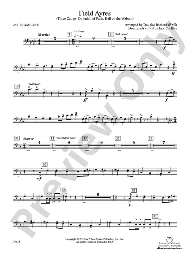 Field Ayres: 2nd Trombone: 2nd Trombone Part - Digital Sheet Music Download