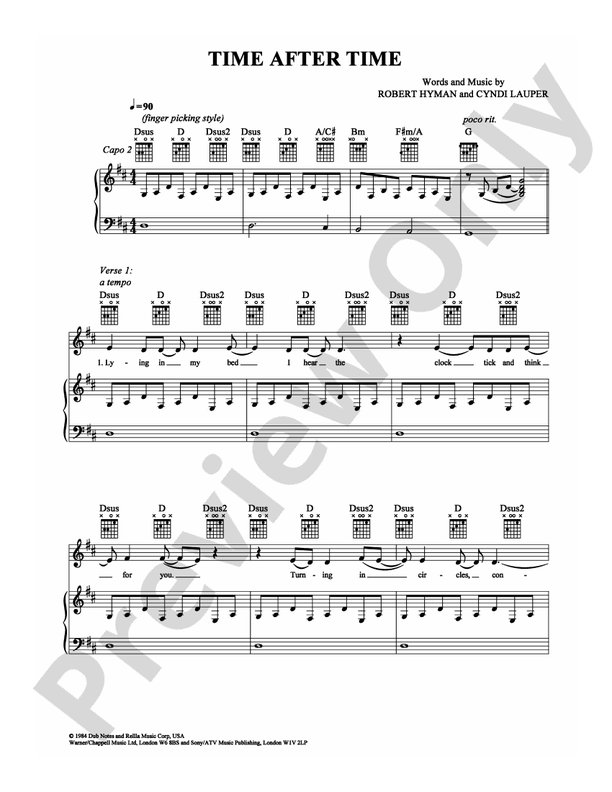 Time After Time: Piano/Vocal/Chords: Eva Cassidy - Digital Sheet Music ...