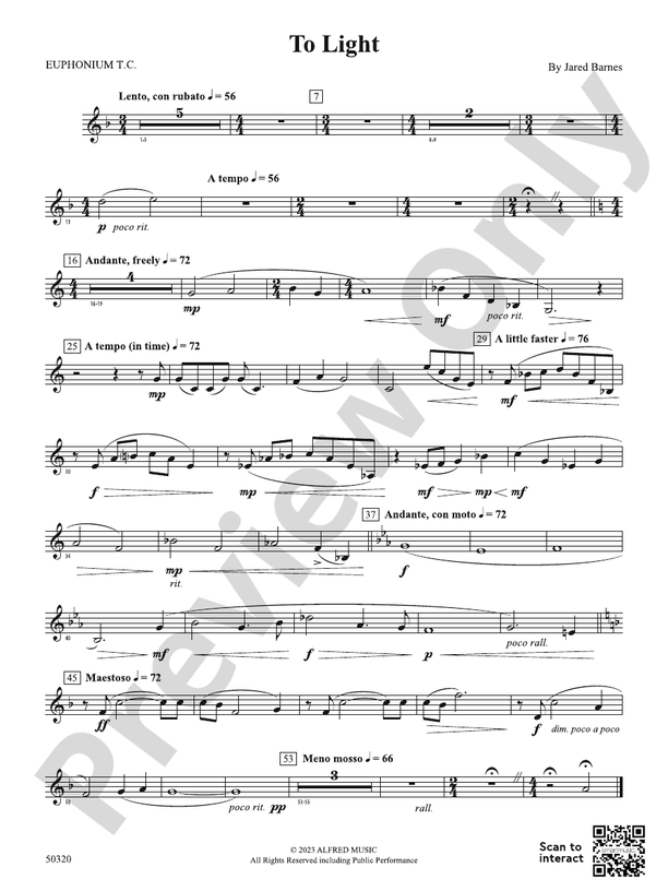 To Light: Baritone T.C.: Baritone T.C. Part - Digital Sheet Music Download