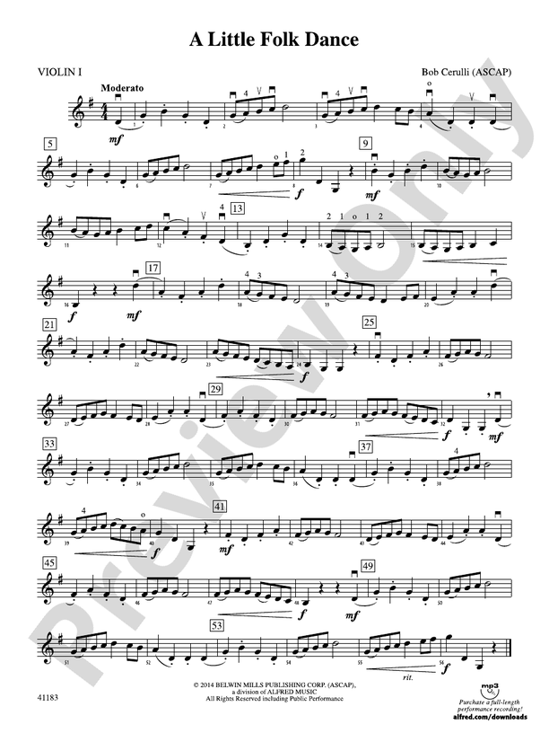 A Little Folk Dance: 1st Violin: 1st Violin Part - Digital Sheet Music Download