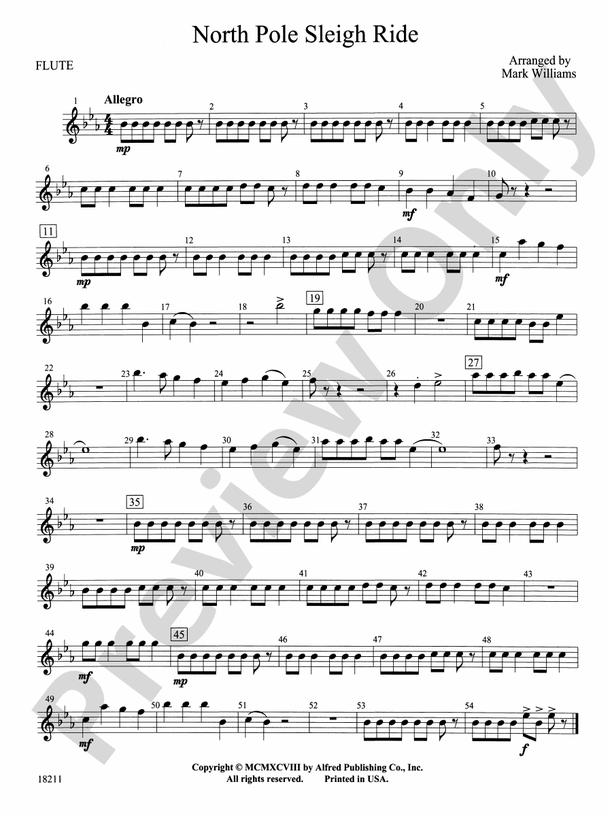 North Pole Sleigh Ride: Flute: Flute Part - Digital Sheet Music Download