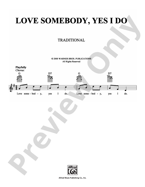 Love Somebody, Yes I Do: Lead Sheet: Traditional - Digital Sheet Music ...
