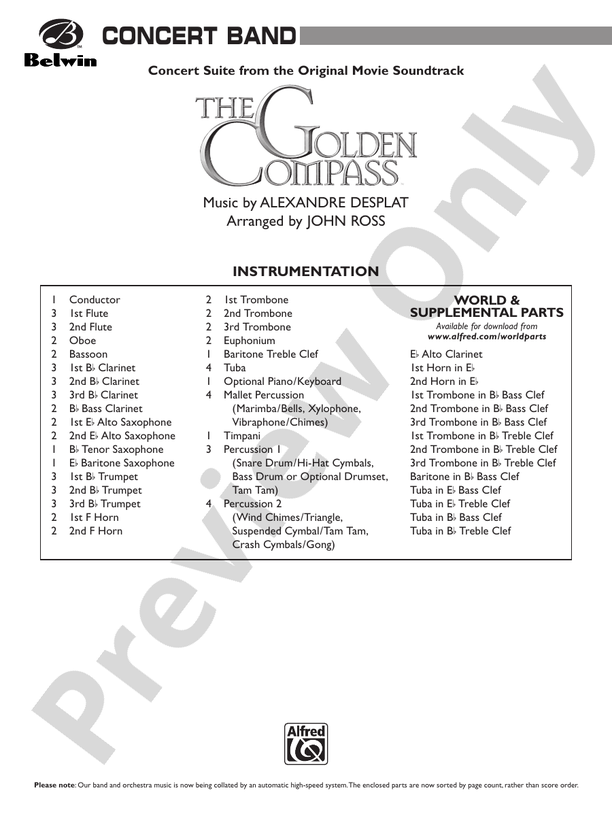The Golden Compass: Score: Concert Band Score - Digital Sheet Music ...