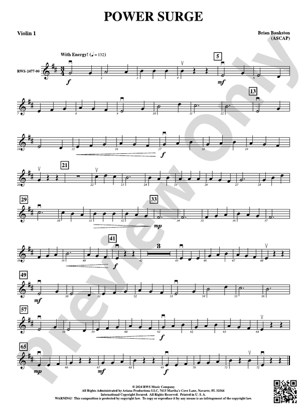 Power Surge: 1st Violin: 1st Violin Part: Brian Bankston - Digital ...