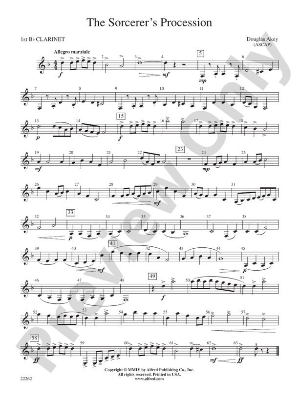 The Sorcerer's Procession: 1st B-flat Clarinet: 1st B-flat Clarinet Part - Digital Sheet Music ...