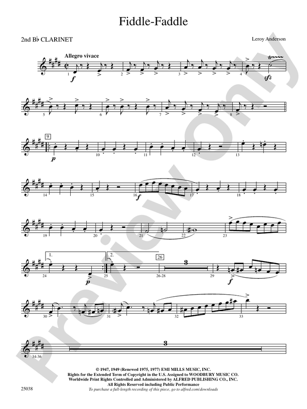 Fiddle-Faddle: 2nd B-flat Clarinet: 2nd B-flat Clarinet Part - Digital ...