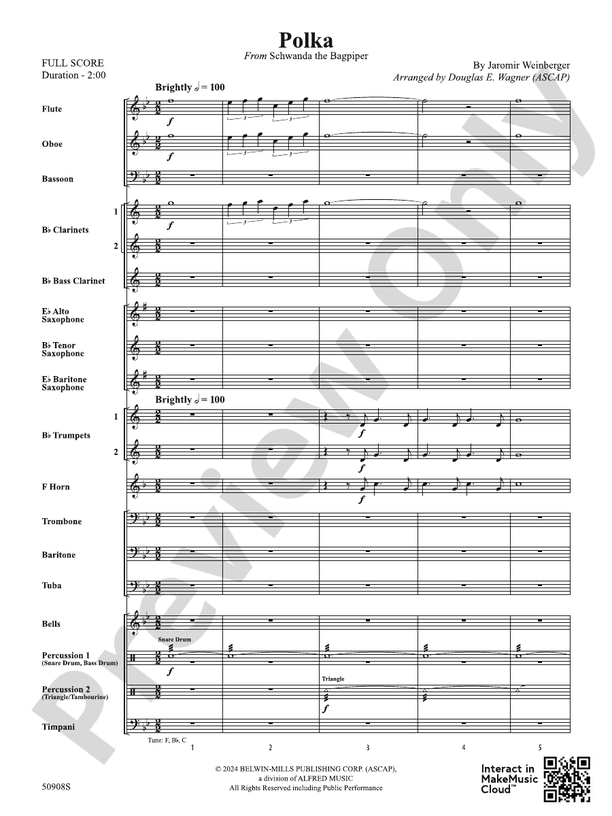 Polka: Concert Band Conductor Score & Parts: Jaromir Weinberger - Digital Sheet Music Download