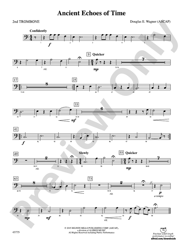 Ancient Echoes of Time: 2nd Trombone: 2nd Trombone Part - Digital Sheet ...