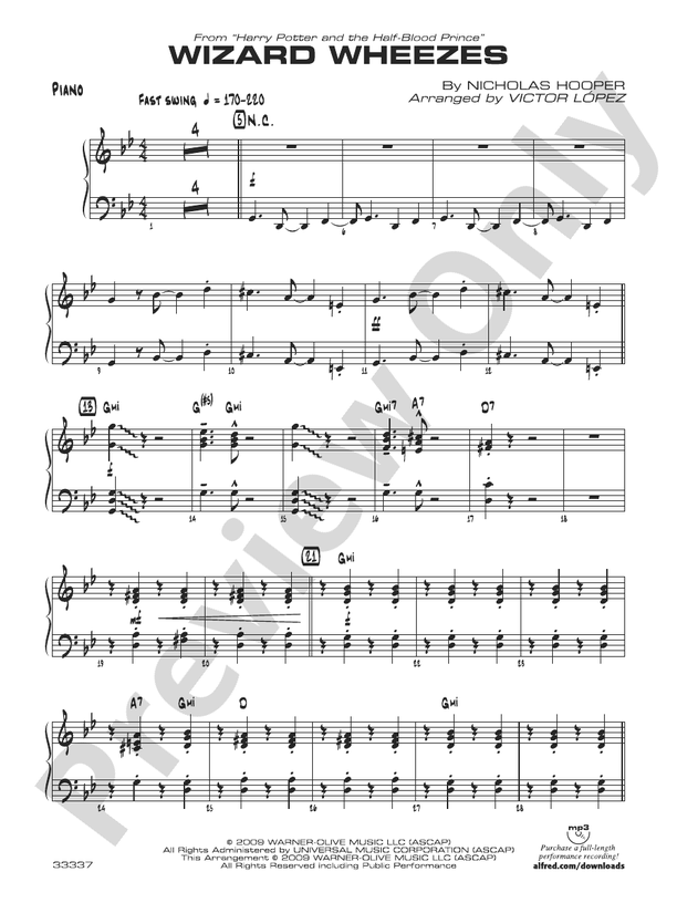 Wizard Wheezes (from Harry Potter and the Half-Blood Prince): Piano ...