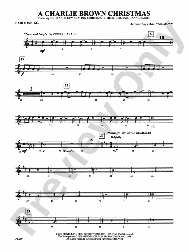 A Charlie Brown Christmas: Baritone T.C.: Baritone T.C. Part - Digital ...