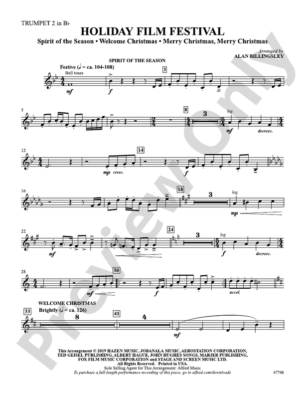 Holiday Film Festival: 2nd B-flat Trumpet: 2nd B-flat Trumpet Part - Digital Sheet Music Download