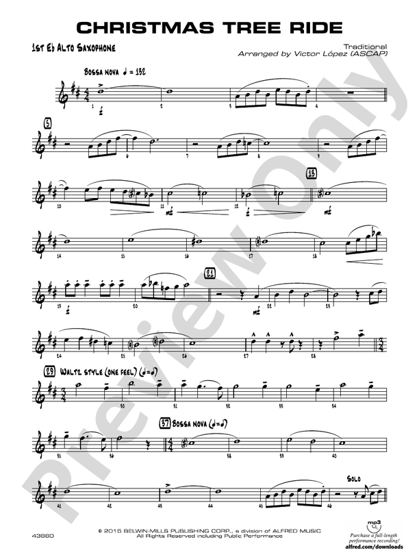 Christmas Tree Ride: E-flat Alto Saxophone: E-flat Alto Saxophone Part - Digital Sheet Music ...