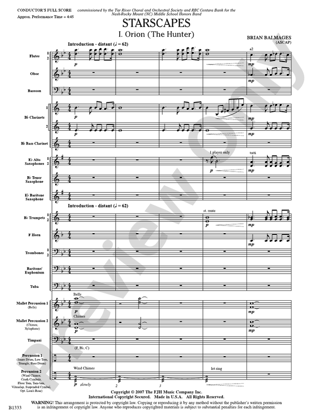 Starscapes: Score: Concert Band Score: Brian Balmages - Digital Sheet ...